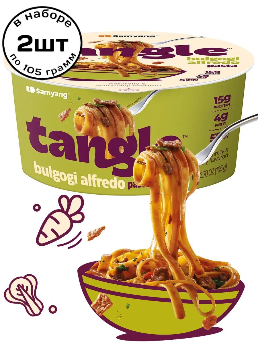 Фетучини в соусе "Сливочный Бульгоги" Tangle 105 г * 2 шт
