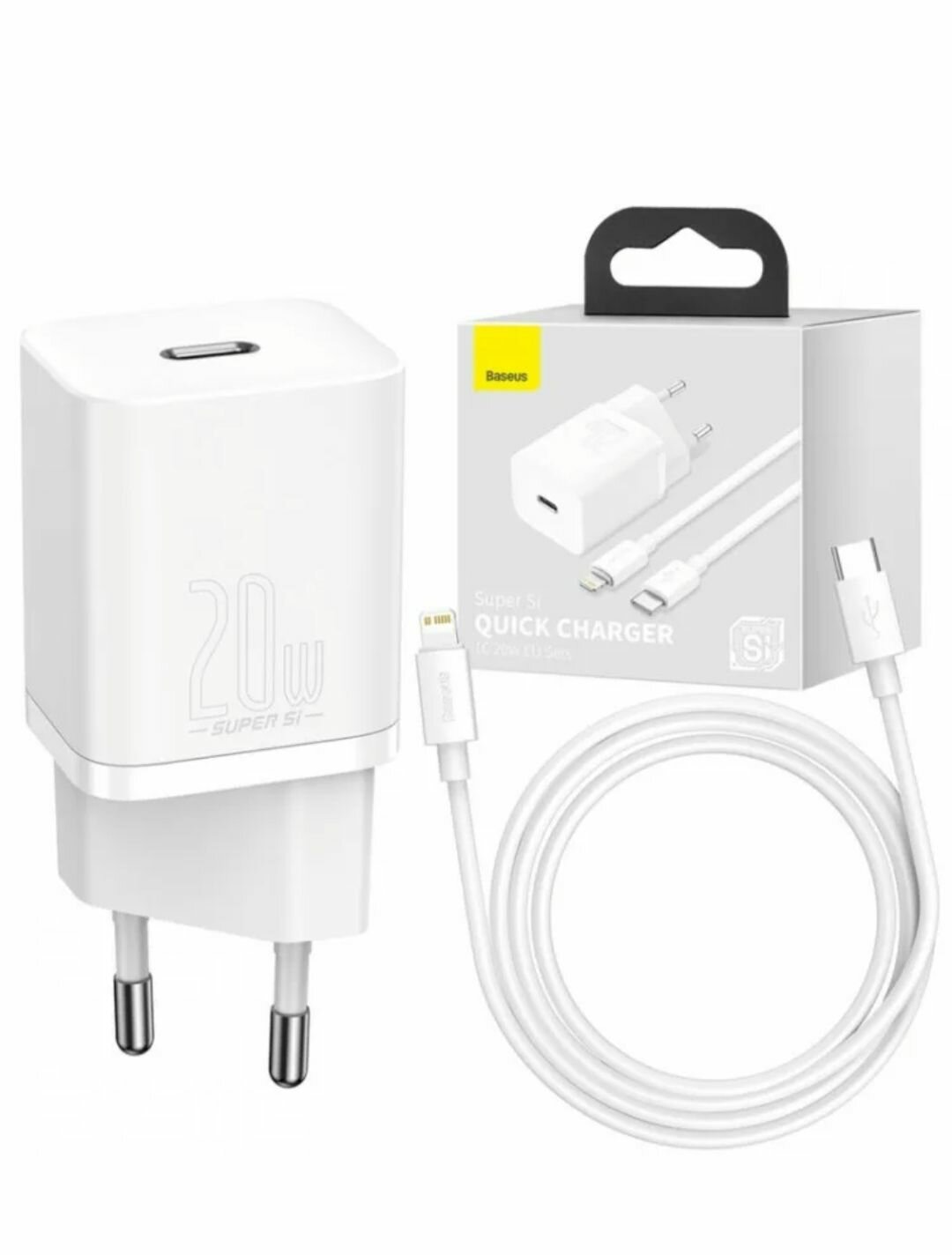 Сетевое зарядное устройство Super Si TZCCSUP-B02 20W с кабелем 1м белый