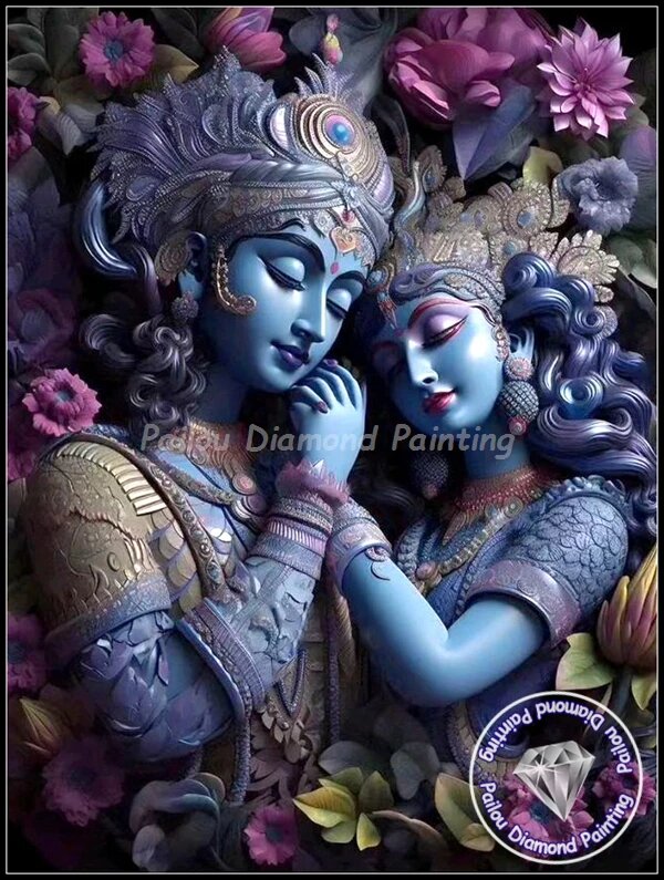 Картина из алмазной мозаики на подрамнике Круглые бриллианты 40х50см "Индия"