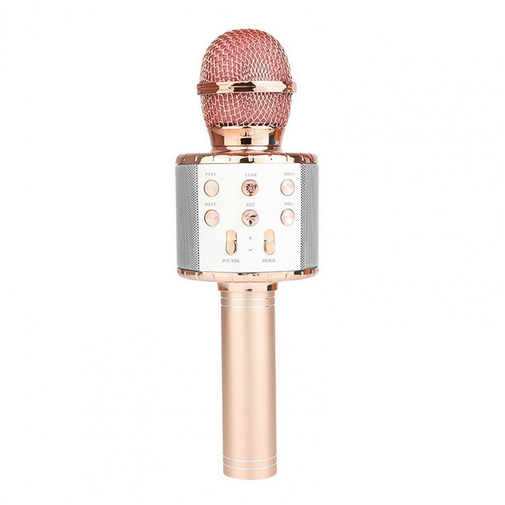 Микрофон для живого вокала, розовый, золотой