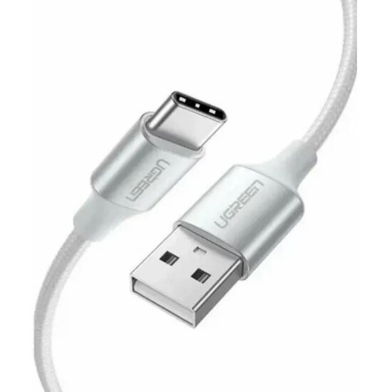 Кабель Ugreen USB-A - USBC-C , 3A, 0.5м, в оплетке, белый (60130)