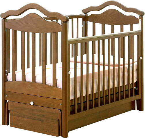 Кроватка для новорожденного с маятником GANDYLYAN К-2005-1м "Анжелика" маятник универсальный (орех)