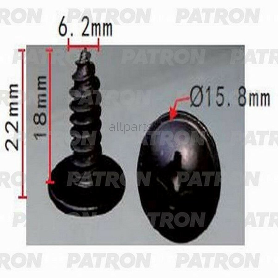 PATRON P370907 шуруп металлический HYUNDAI, KIA применяемость металлические саморезы, шурупы