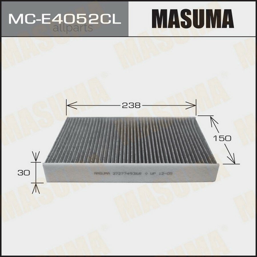 MASUMA MC-E4052CL фильтр салона! угольный\ Renault Fluence 1.5-2.0 05>, Nissan Juke 1.5/1.6 10>