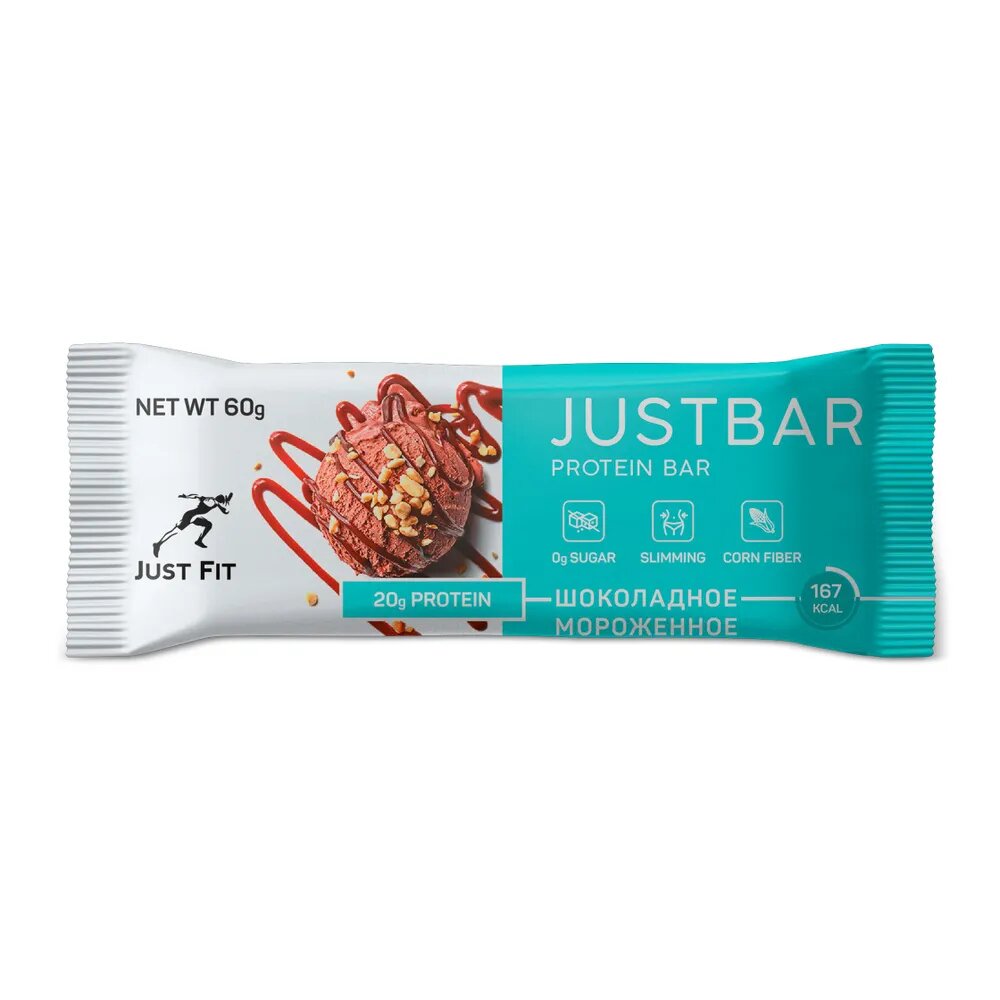 Just Fit JUSTBAR Протеиновый батончик 60 г со вкусом шоколадное мороженое 20 шт