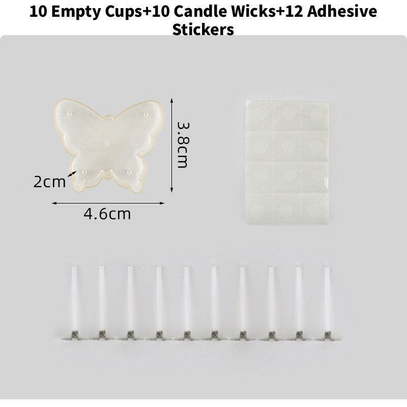 Маленькие стаканчики для свечей с прозрачным огнестойким пластиком для романтических проектов бабочка