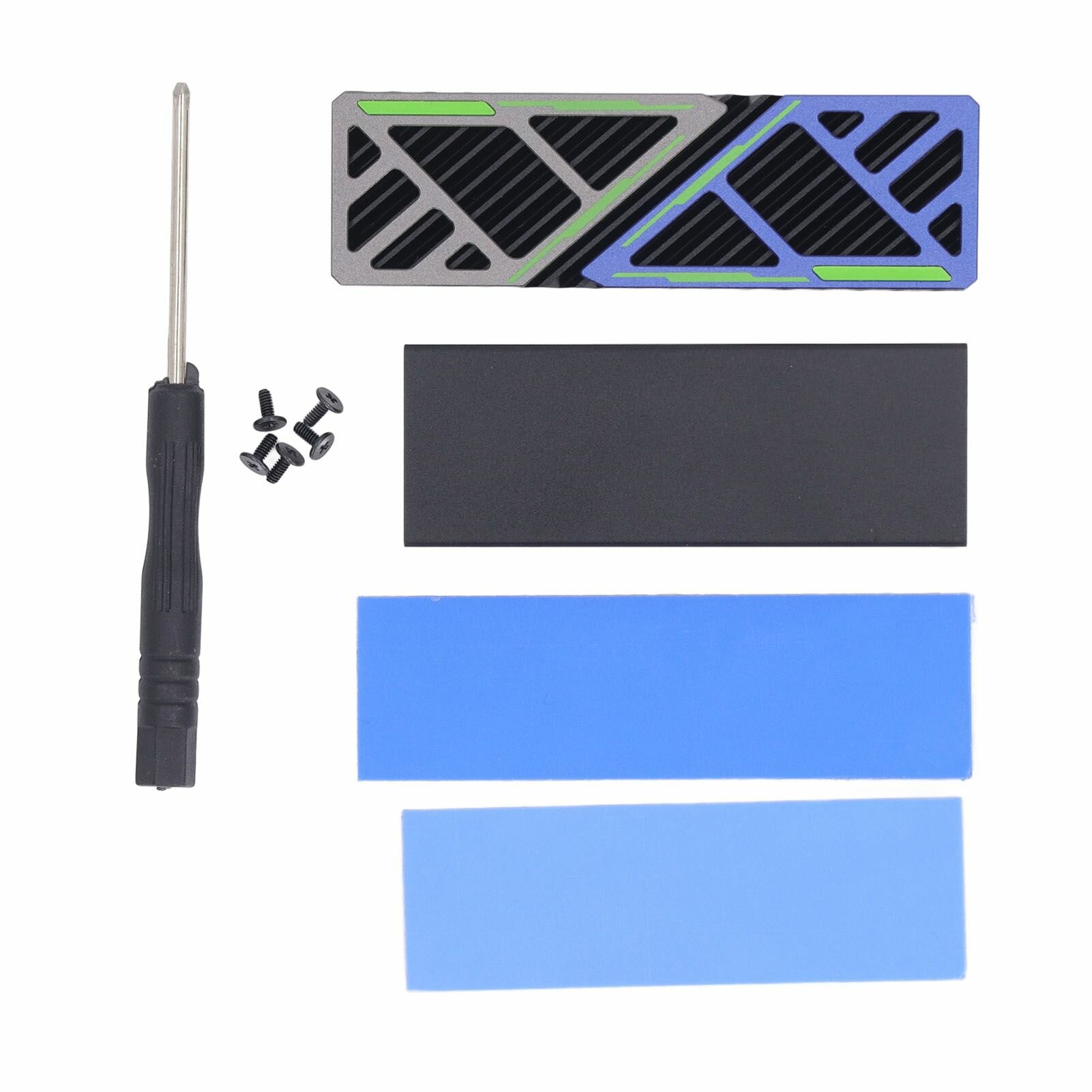 M.2 2280 алюминиевый радиатор, двусторонний, термопрокладка, SSD охладитель