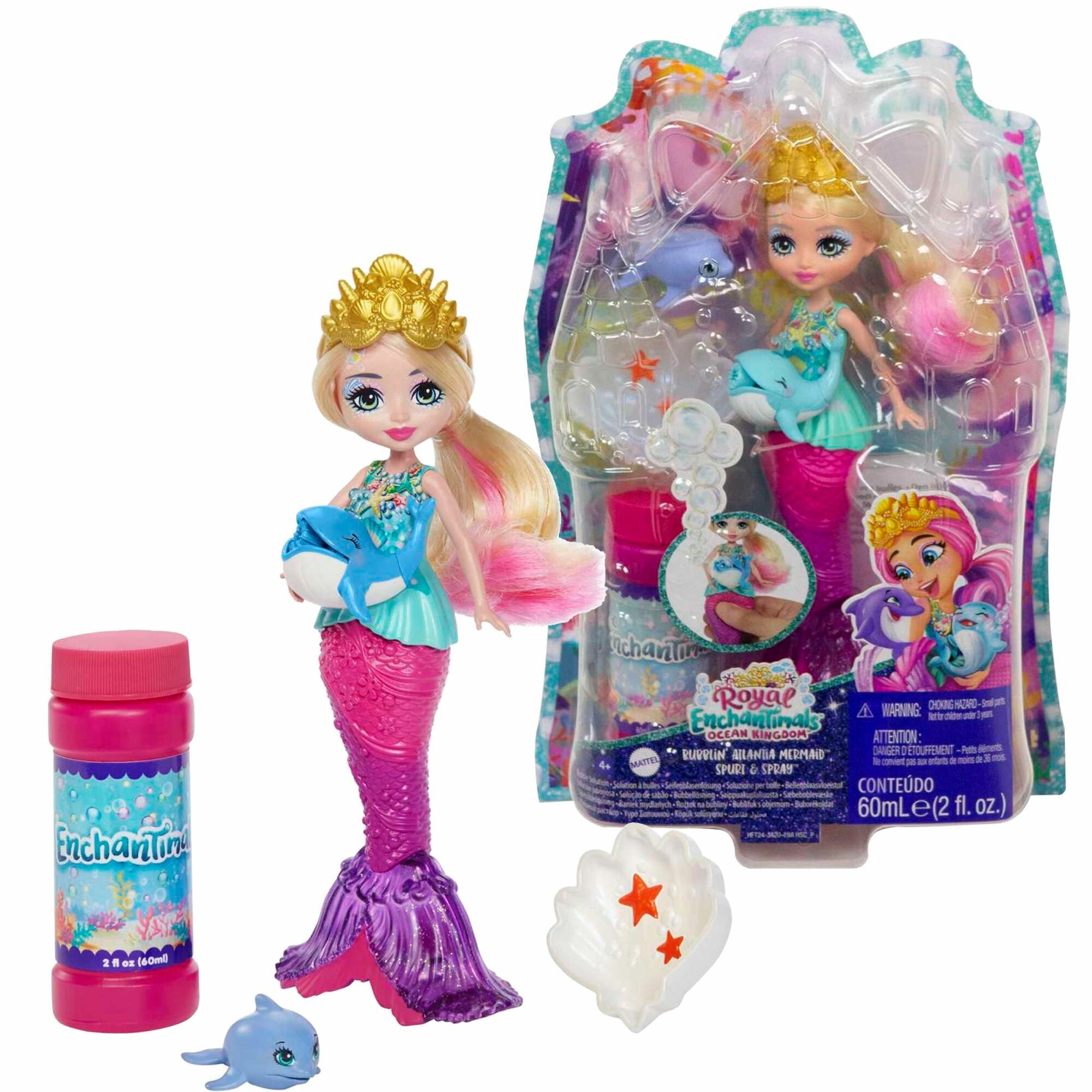 Кукла Mattel Enchantimals Русалочка с волшебными пузырьками