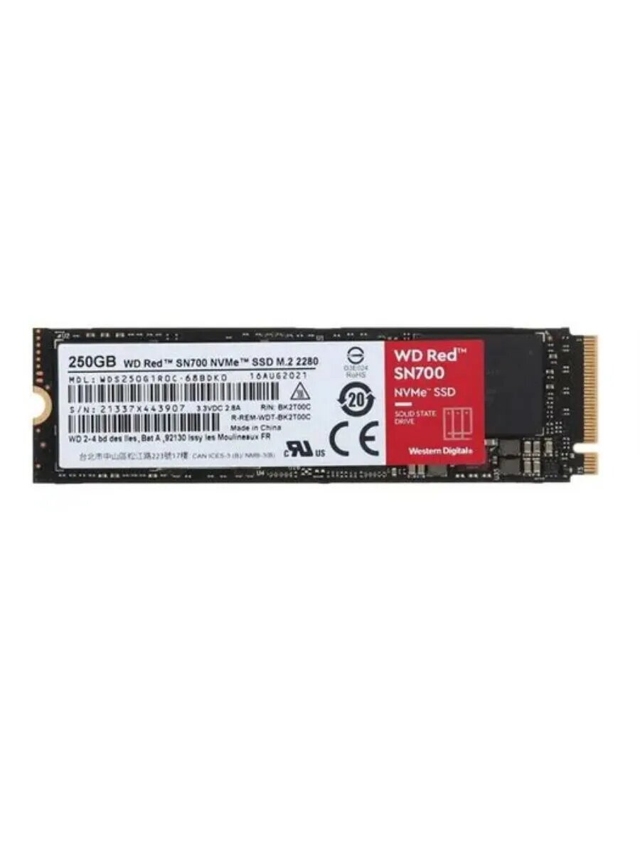 250 ГБ M.2 NVMe накопитель Red SN700 WDS250G1R0C - PCIe 3.0