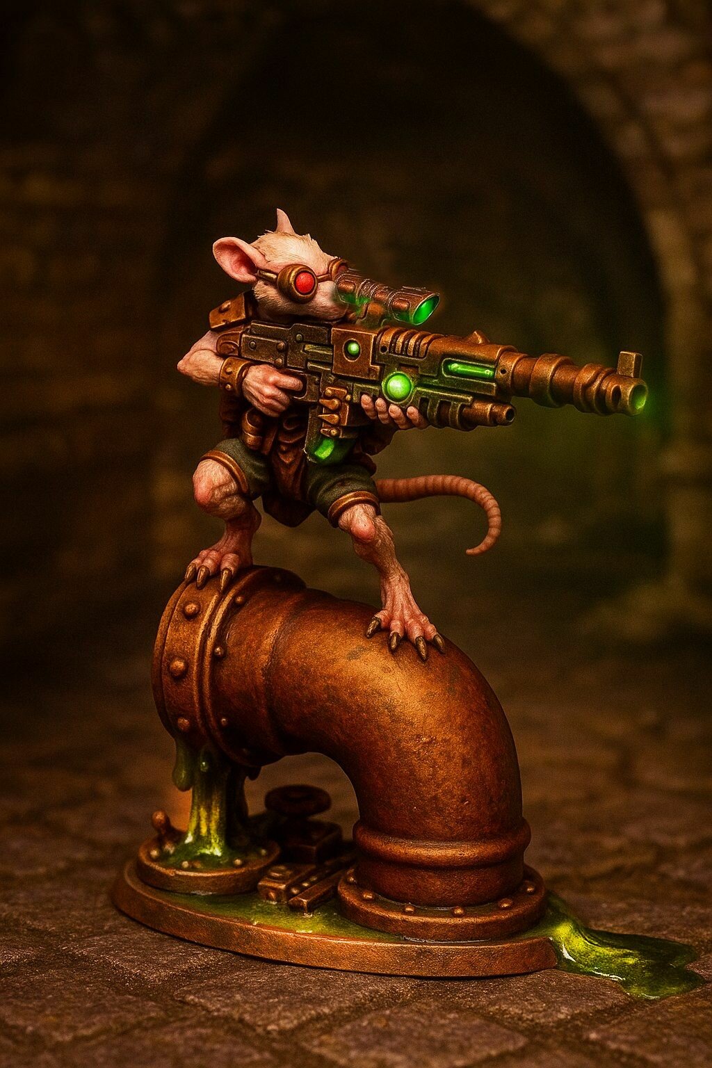 Крысиный снайпер. Skaven rat, мышь. Вор-ассасин, разбойник-плут. Бандит миниатюра для DnD (ДнД) и других Настольных игр (НРИ, Варгеймов или РПГ), фентези тематика