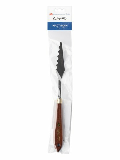 Мастихин фигурный "Сонет" № 1, деревянная ручка 11,1 см, лезвие металл 7,9х2 см