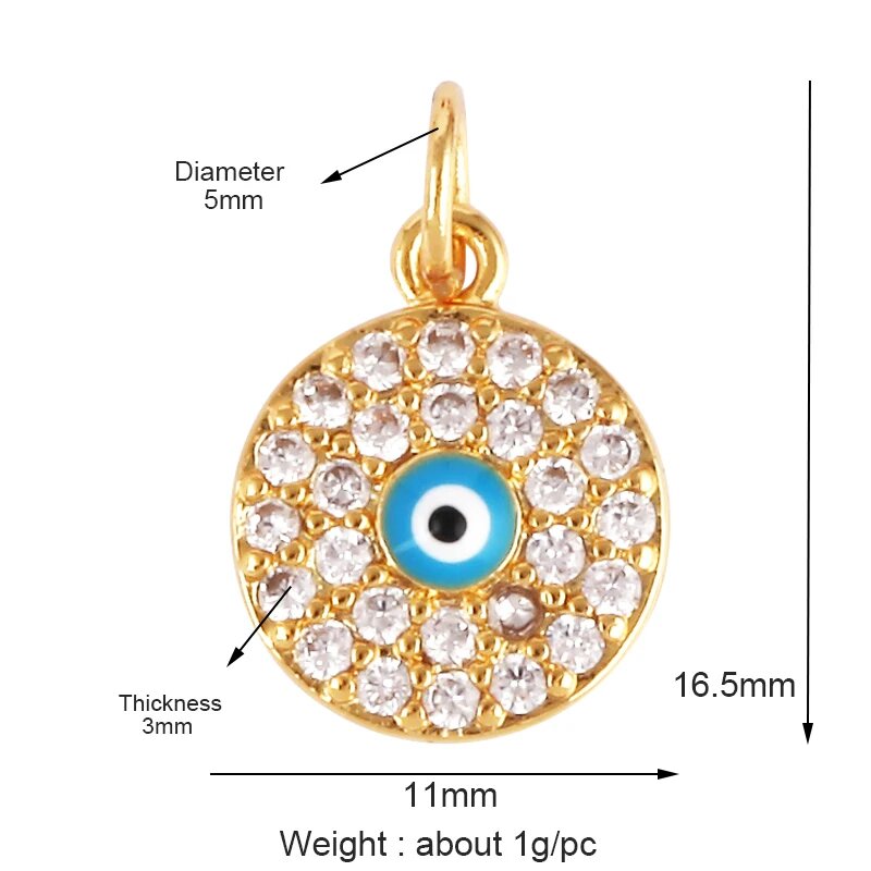 Кулон с глазом, фианит, золото