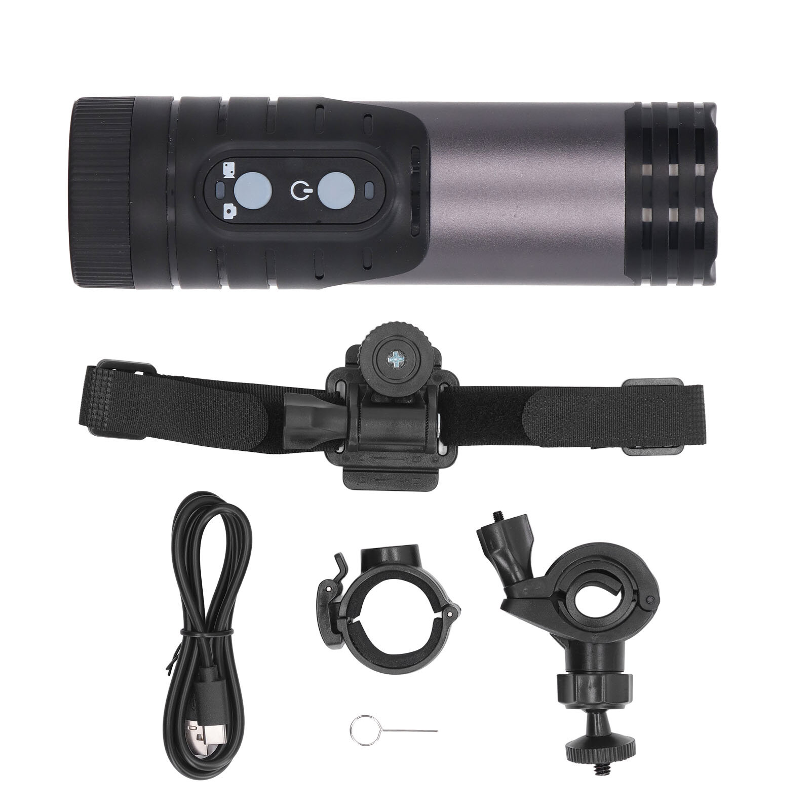 HD 1080P Bike Motorcycle Helmet Camera WiFi Flashlight Anti Shake Waterproof Sports DV H68A Dark Gray