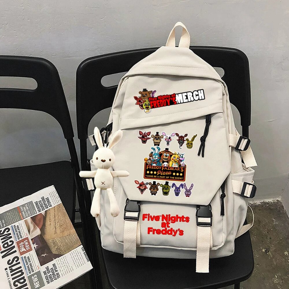 Рюкзак FNAF Bidybab Foxy Freddy, школьные сумки для детей и подростков, повседневная White 6
