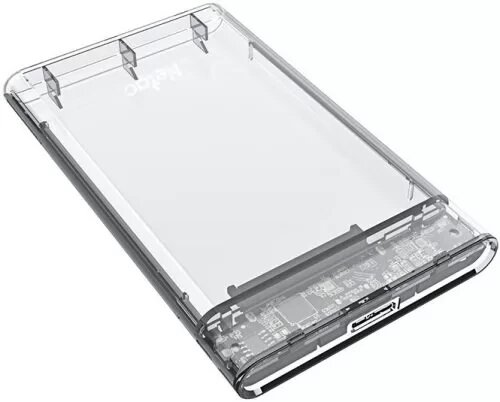 Внешний корпус NETAC WH11 (NT07WH11-30B0) для HDD/SSD 2.5" SATA - USB3.0 прозрачный, A to B cable