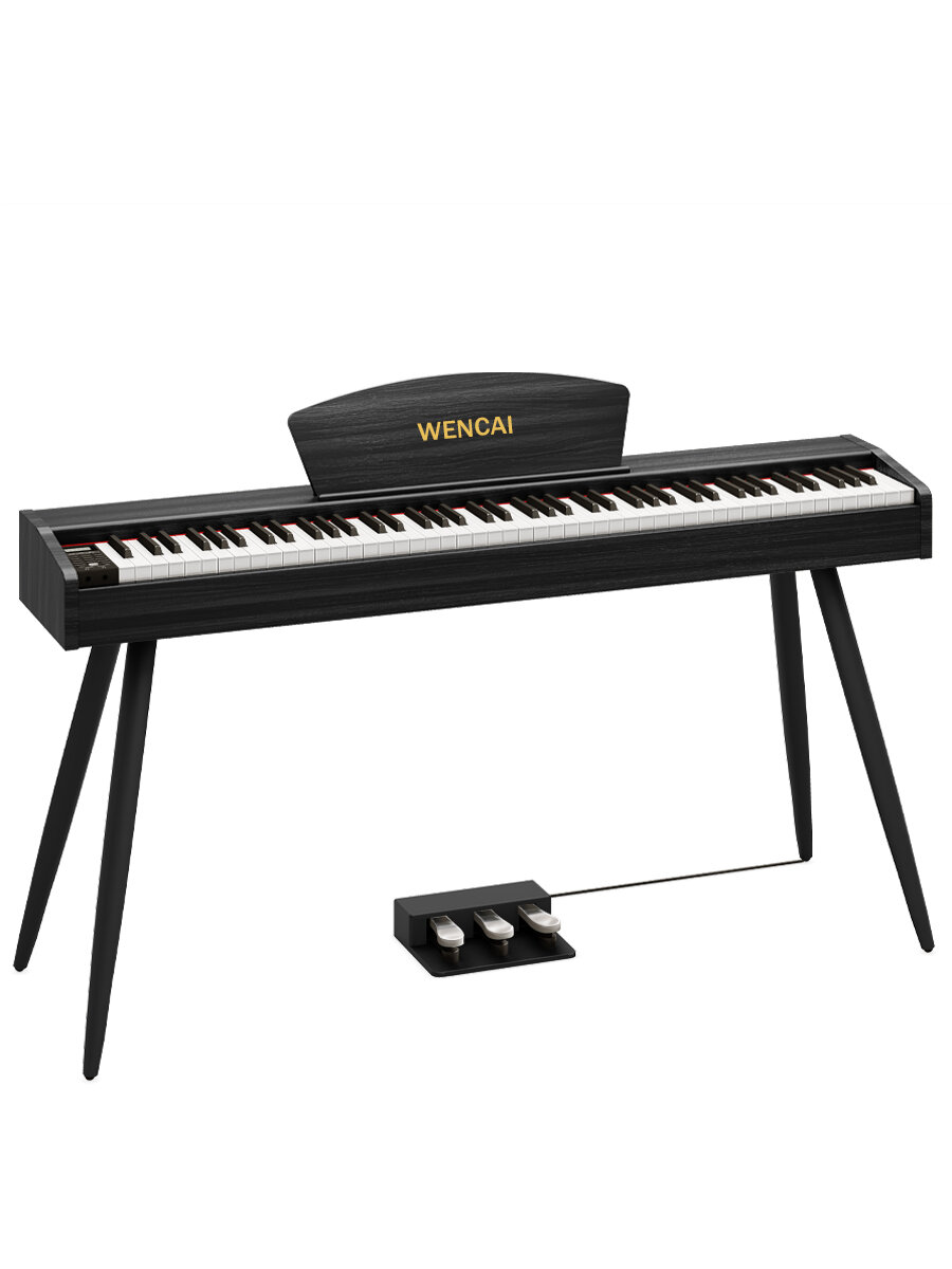 Цифровое пианино 88 клавиш WENCAI BL-8802，молотоЧковаЯ механика с педалЯMи, с ножками для фортепиано, черный