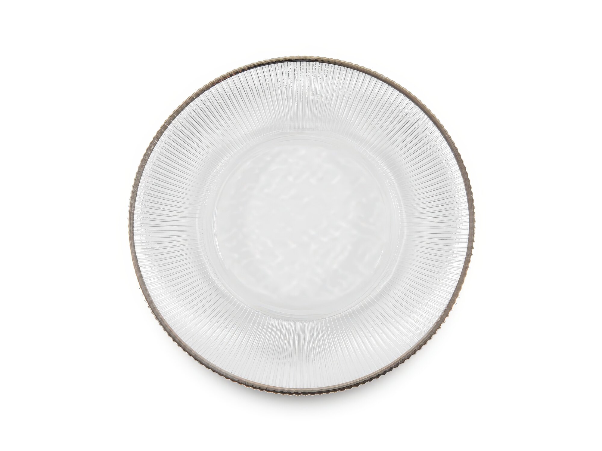 Тарелка Gipfel Home Sensi 40875, круглая/плоская, стекло, золотой/прозрачный