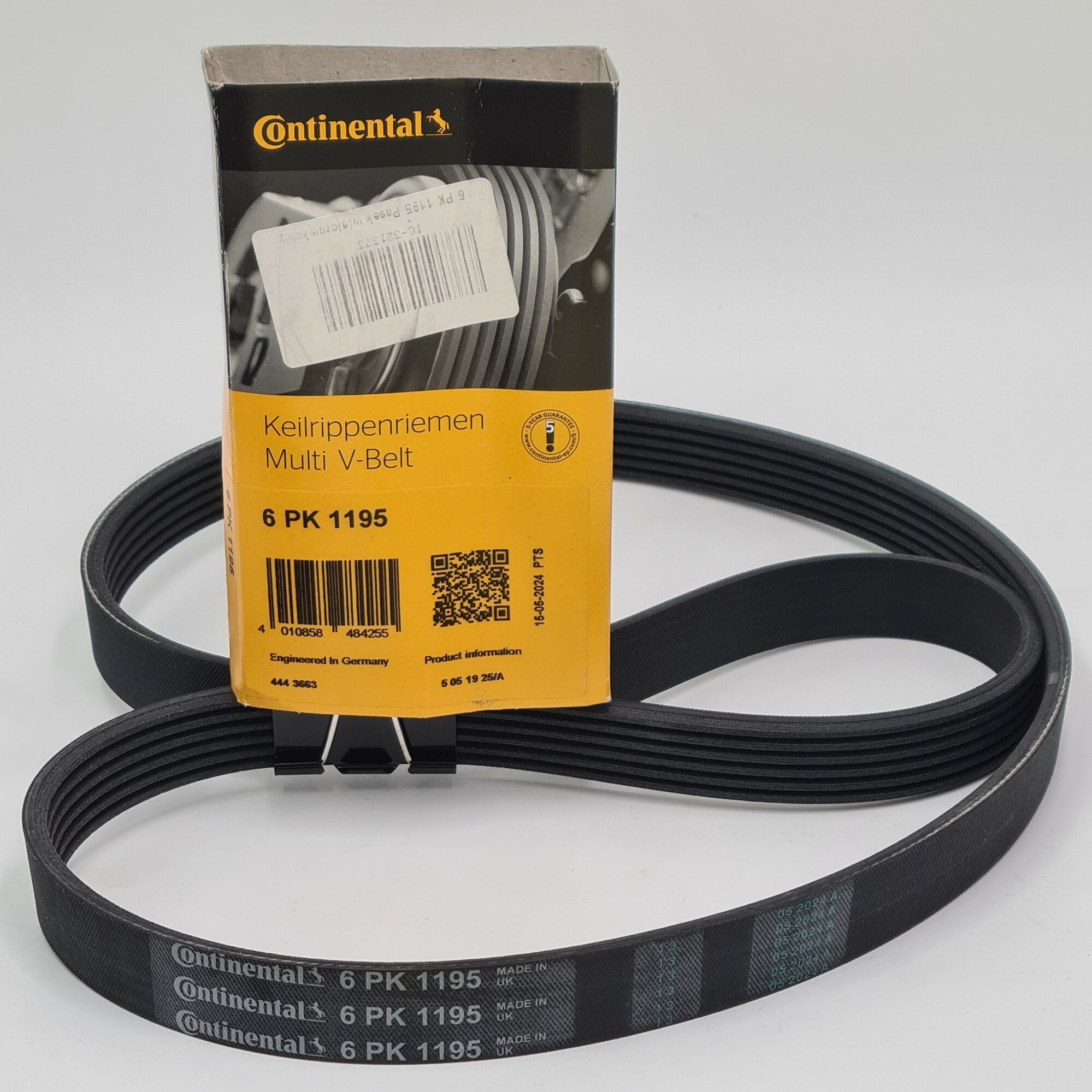 Приводной ремень Continental (Contitech) 6PK1195 для BMW, FIAT, NISSAN, RENAULT, VOLKSWAGEN, HYUNDAI, KIA, INFINITI