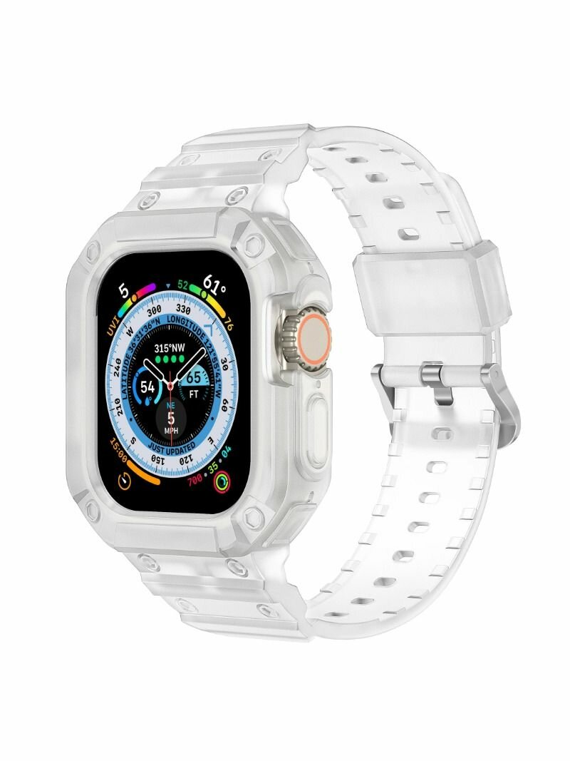 Для Apple Watch 49 мм Ремень спортивный браслет + защитный бампер