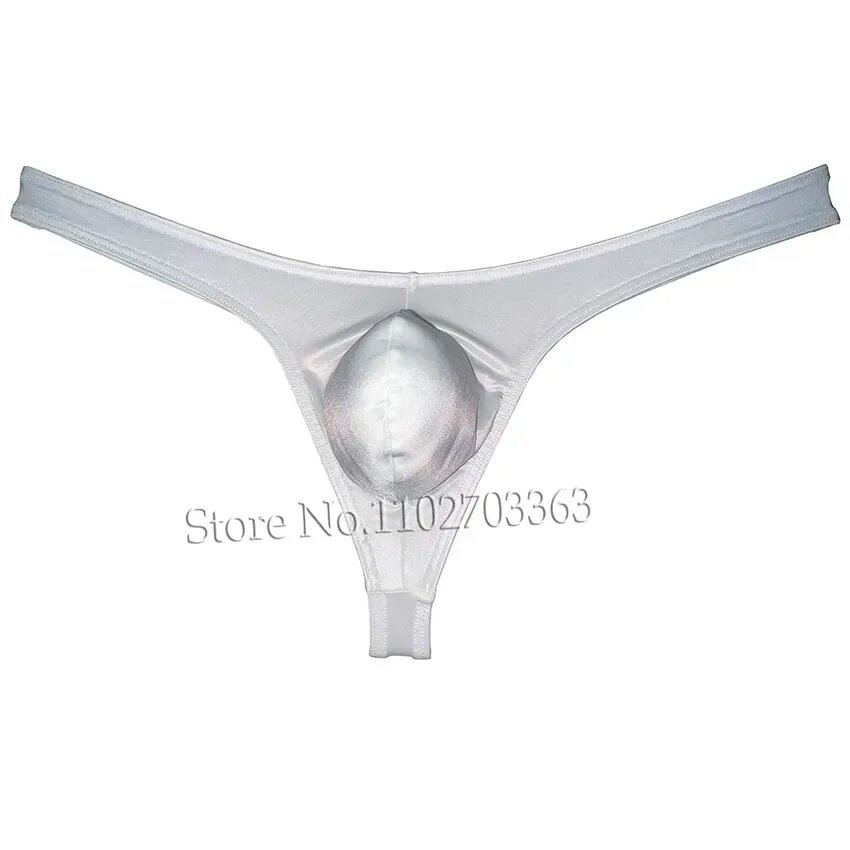 Мужские стринги с низкой посадкой, поддерживающая сумка, стринги с мокрым эффектом, Белый, XL, White