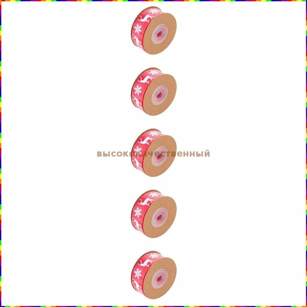 KNOW EASY-Красная органзовая лента 10 метров с рождественским принтом снежинок и оленей для упаковки подарков