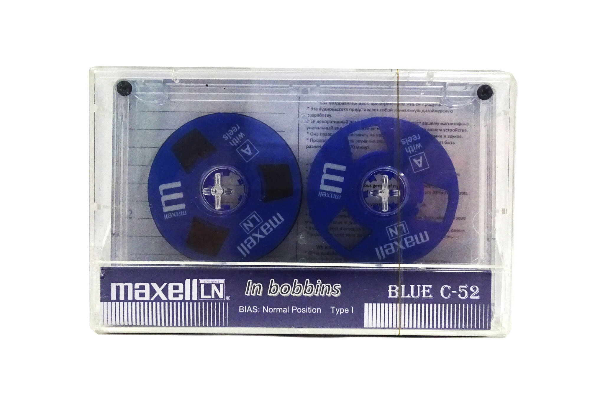Аудиокассета "maxell LN" c cиними катушками