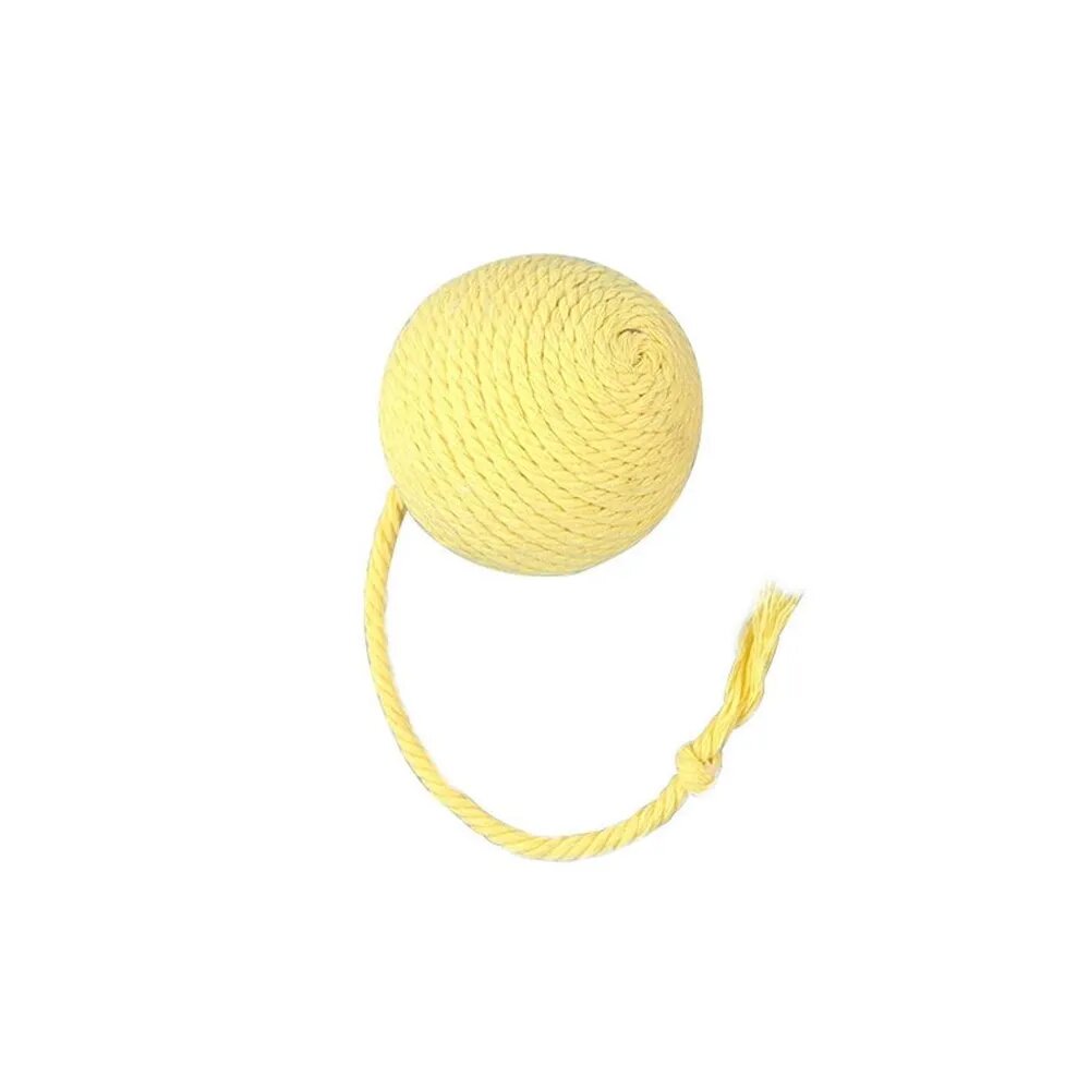 Игрушка для апорта, Игрушка для кошек из конопляного шара - желтая