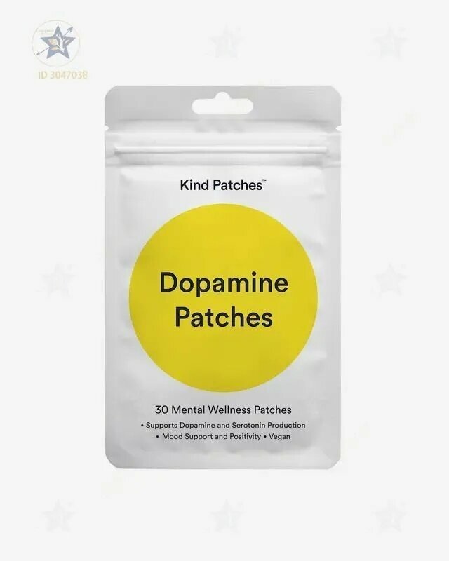 Пластыри Kind Patches: Дофаминовые пластыри, 30 шт. поддержка выработки дофамина и серотонина, улучшение настроения, веганские