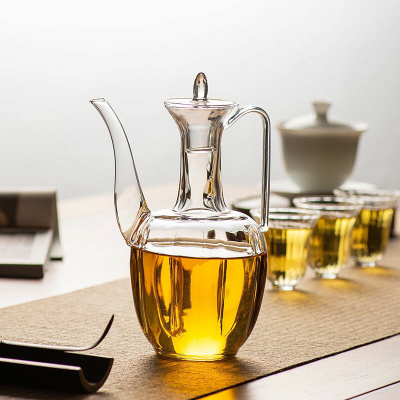 Стеклянный горшок имитирует песенный горшок Guifei 500ml кувшин для наложниц прозрачные ручки