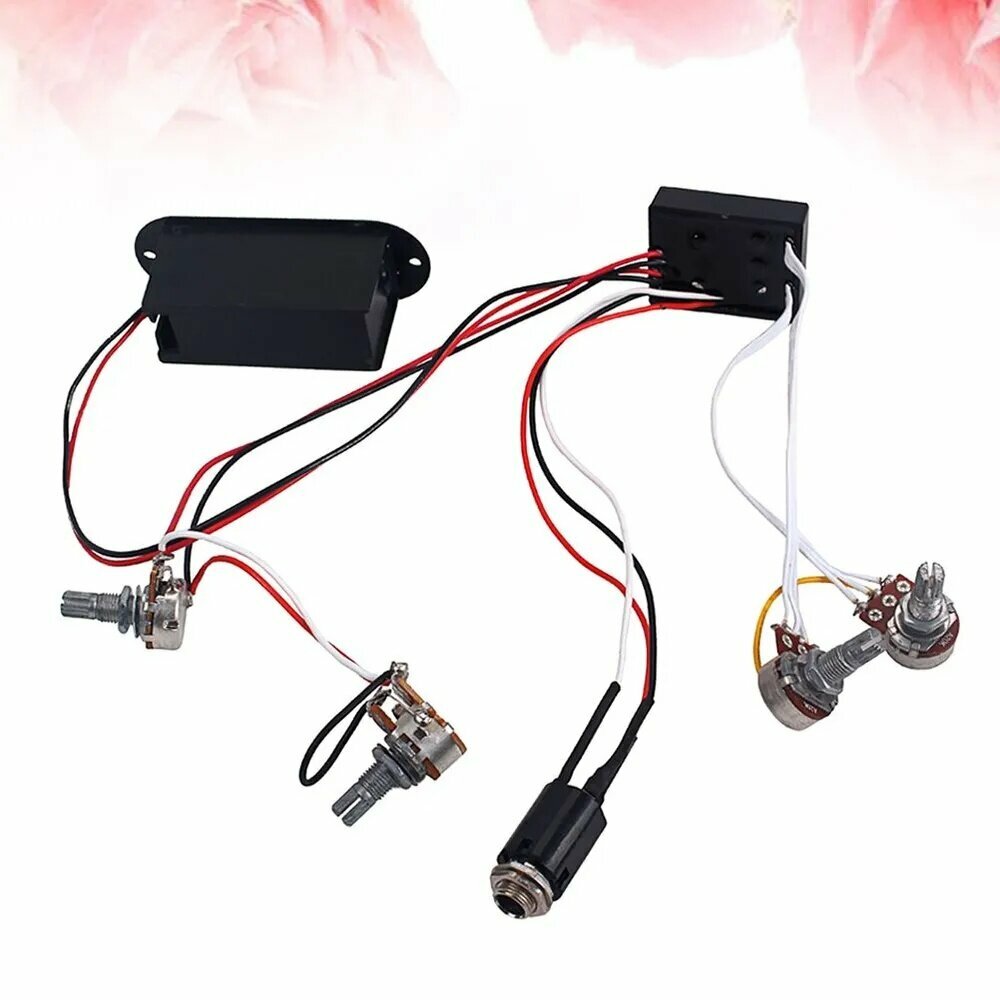 Эквалайзер И Предварительный Усилитель Для Бас-Гитары, Контроль Тона, Проводка, Комплект Звукоснимателей, 1 Набор, Черный