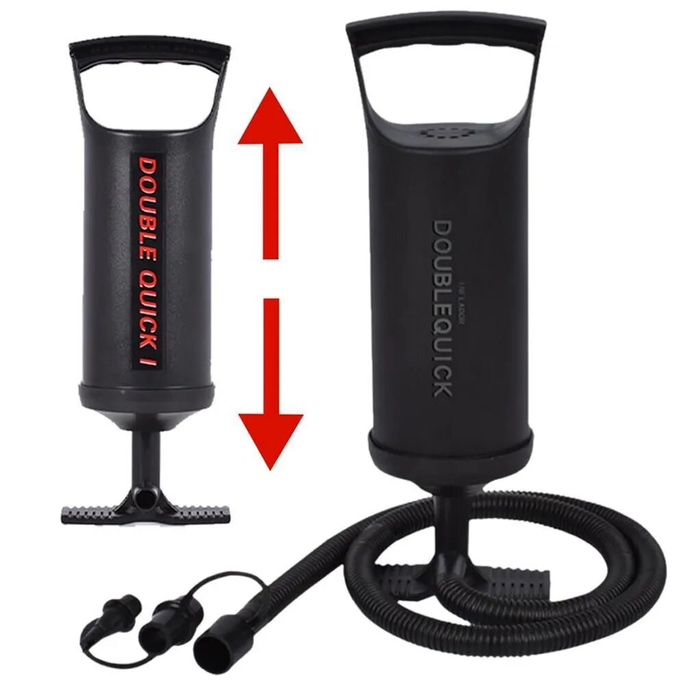 Насос ручной для матраса, лодки, бассейна, 30см, шланг с 3-мя насадками