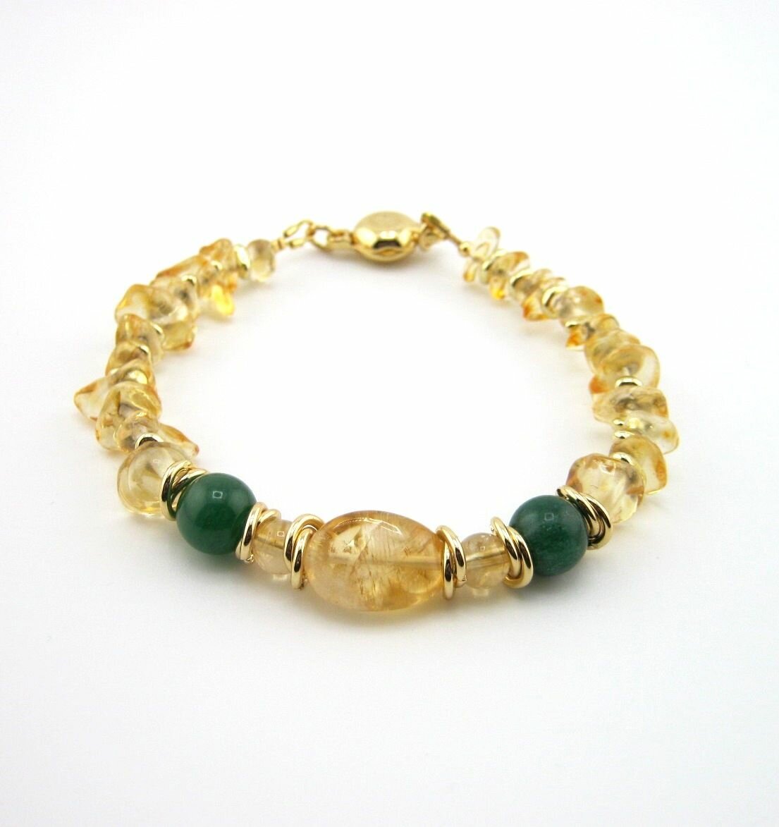 Браслет, авантюрин, цитрин