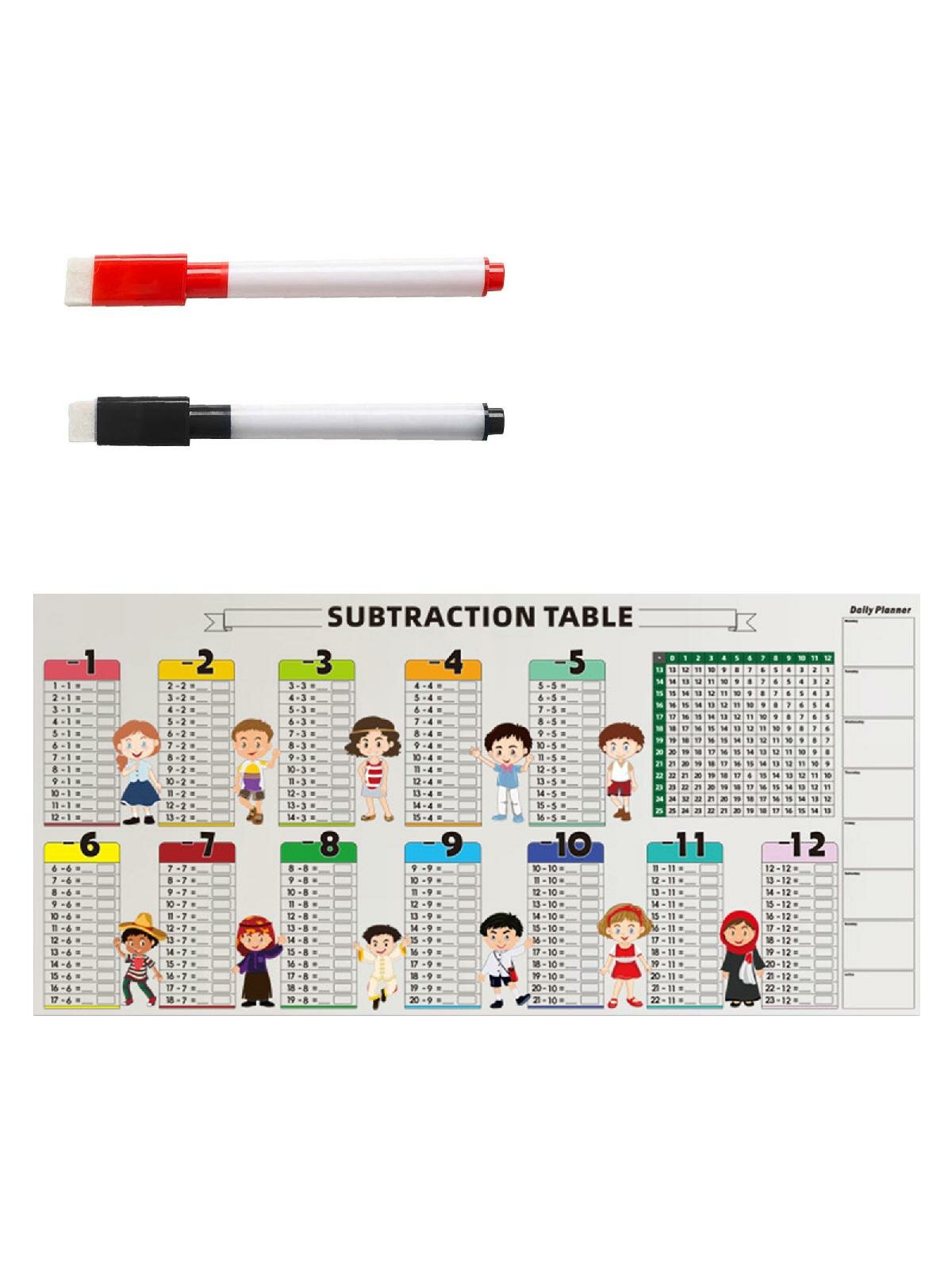 Стираемая Дополнительная таблица из ПВХ для обучения математике со стираемыми маркерами