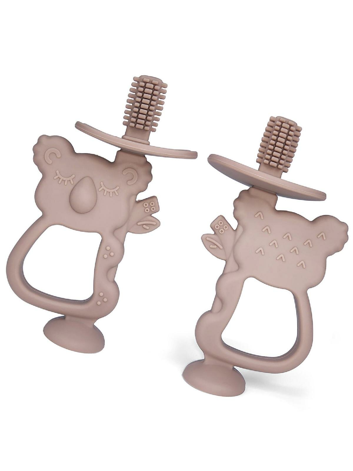 Игрушка для прорезывания зубов, силиконовые прорезыватели в форме коалы, детская зубная щетка с присоской