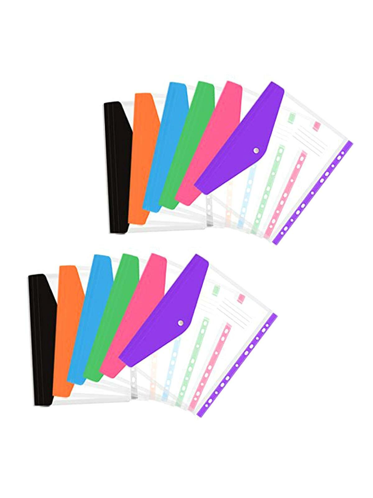 6 цветов, 12 пакетов для документов формата А4, контрактные пакеты, сумки для хранения