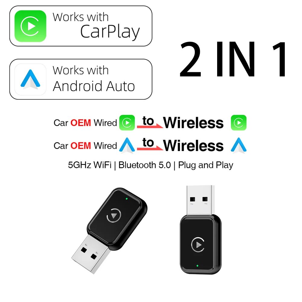 Беспроводной Адаптер CarPlay Android Auto С Низкой Задержкой