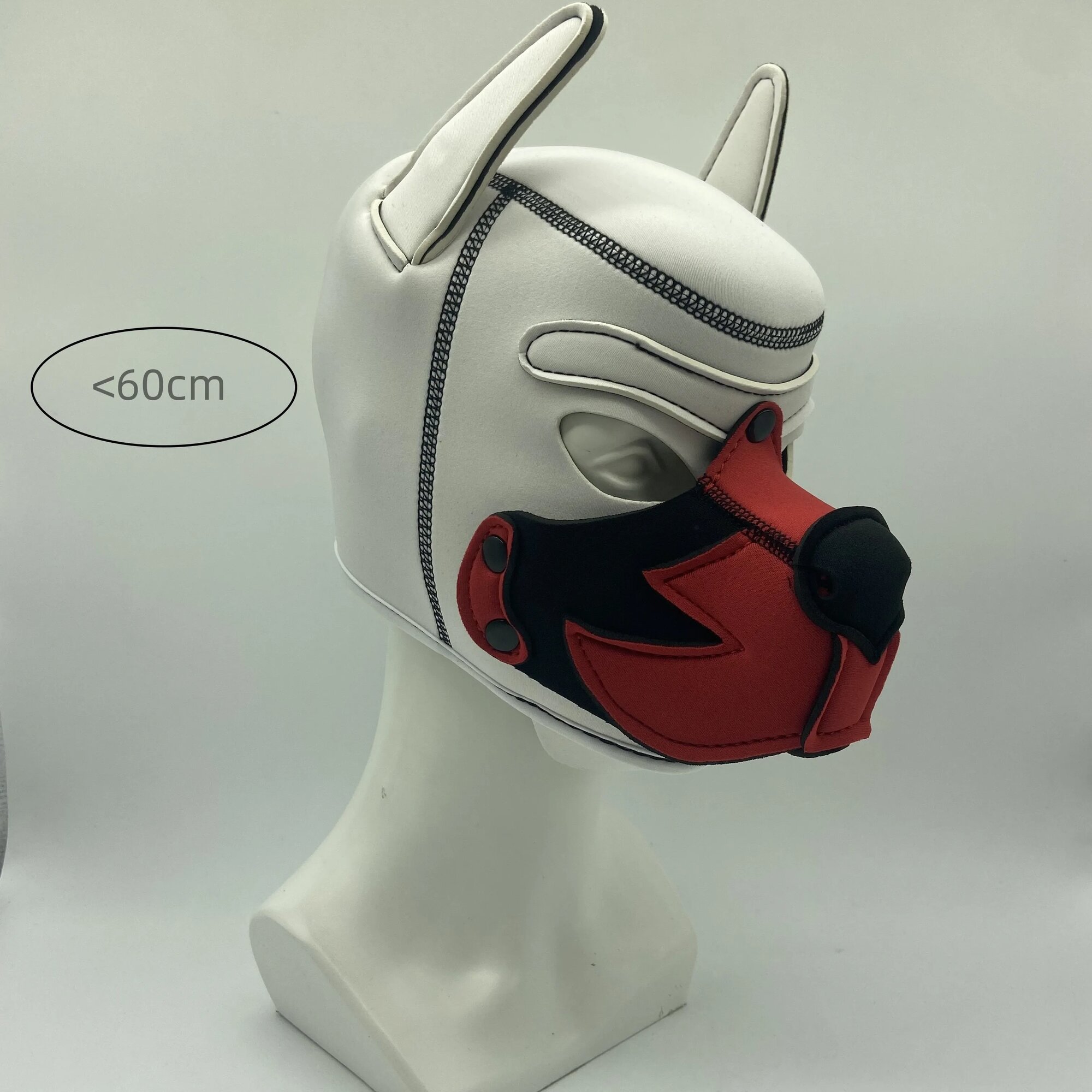 Сексуальные женские эротические костюмы, неопреновый фетиш, собака, ведомый полный капюшон для БДСМ, бандаж, намордник, взрослые питомцы, игры, секс-игрушки Dog1 White Red L