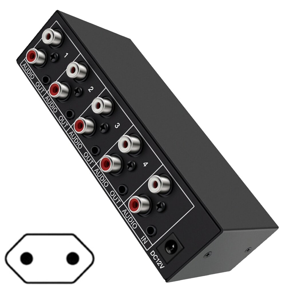 Интерфейс AUX104 RCA + 3,5-мм разветвитель стереозвука, один вход и четыре выхода-европейский стандарт