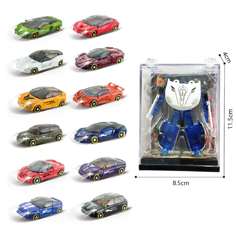 Модель робота-трансформера из сплава, строительные блоки, коробка, металлическая гоночная машинка для детей, маленький подарок для детского сада