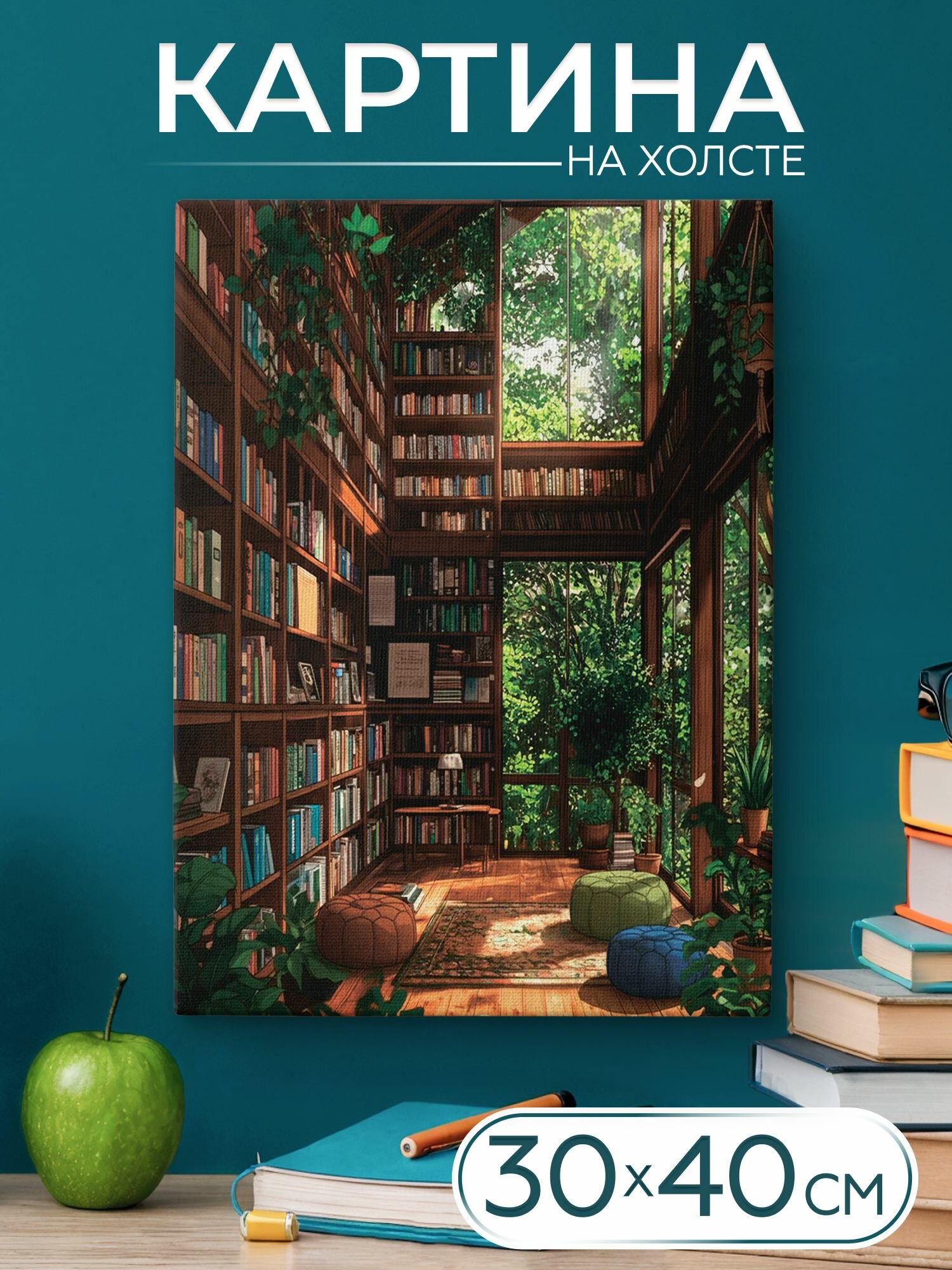 Картина на стену интерьерная книги