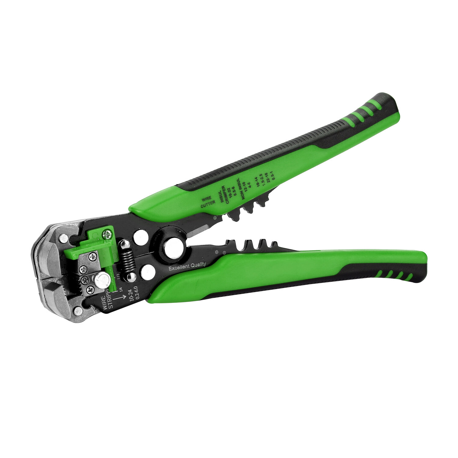 Ferrule Crimping Tool Insulation Terminals Crimper Plier 4 Colors Optional: blue, o, red, green, Stripping- 0.2-6m㎡ AWG24-10, Terminal crimping 0.5-6m㎡, Size 207*102*35mm, Weight 350g