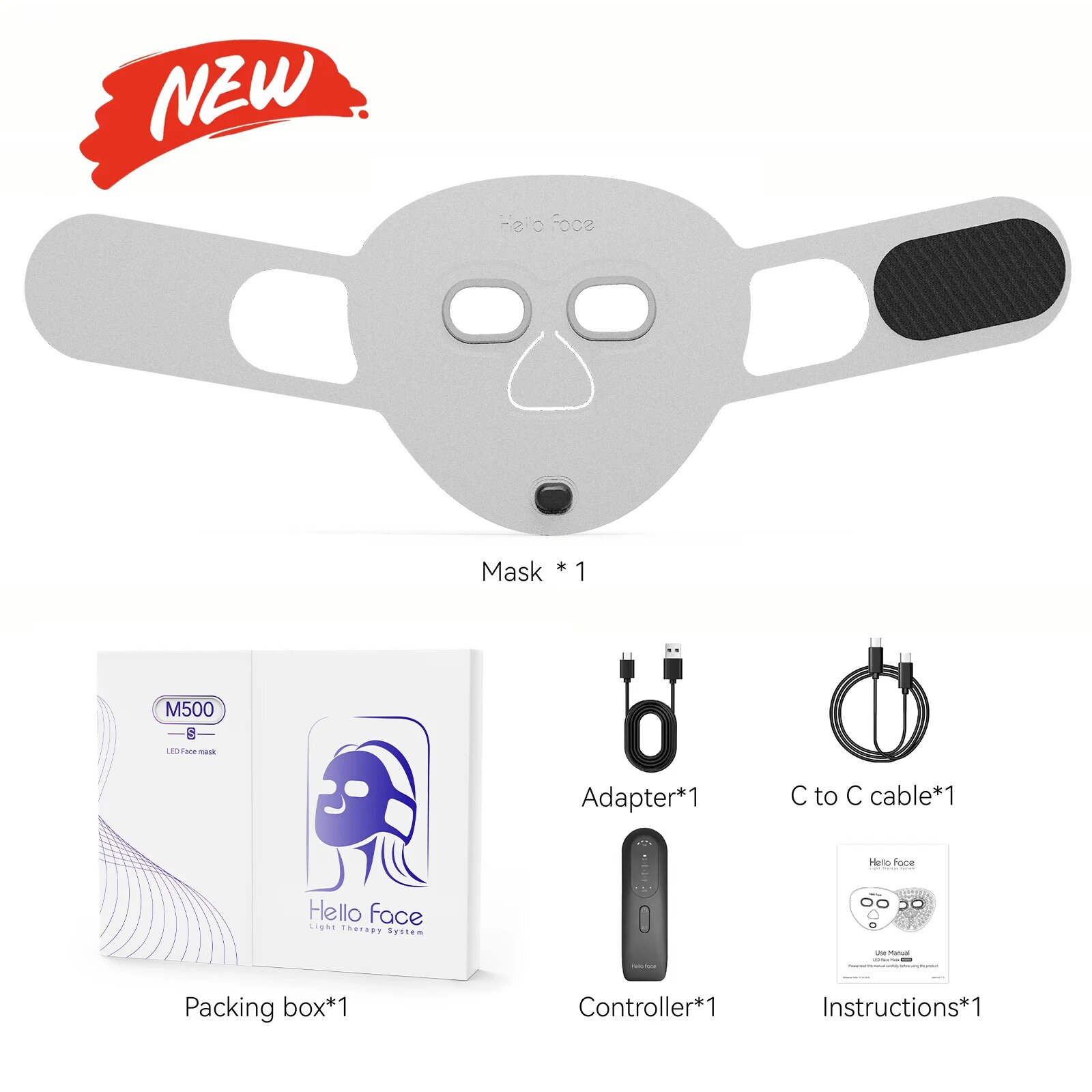 Hello Face 510K New M500S Mask Gray беспроводная маска