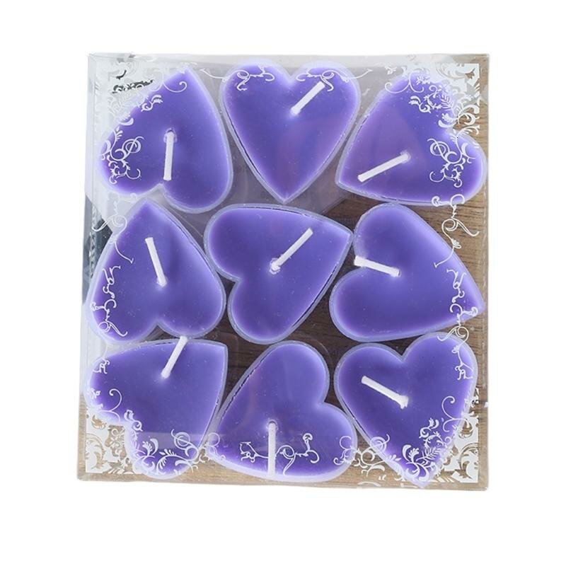 Новогодние свечи-таблетки 9 шт, разные цвета, Фиолетовый