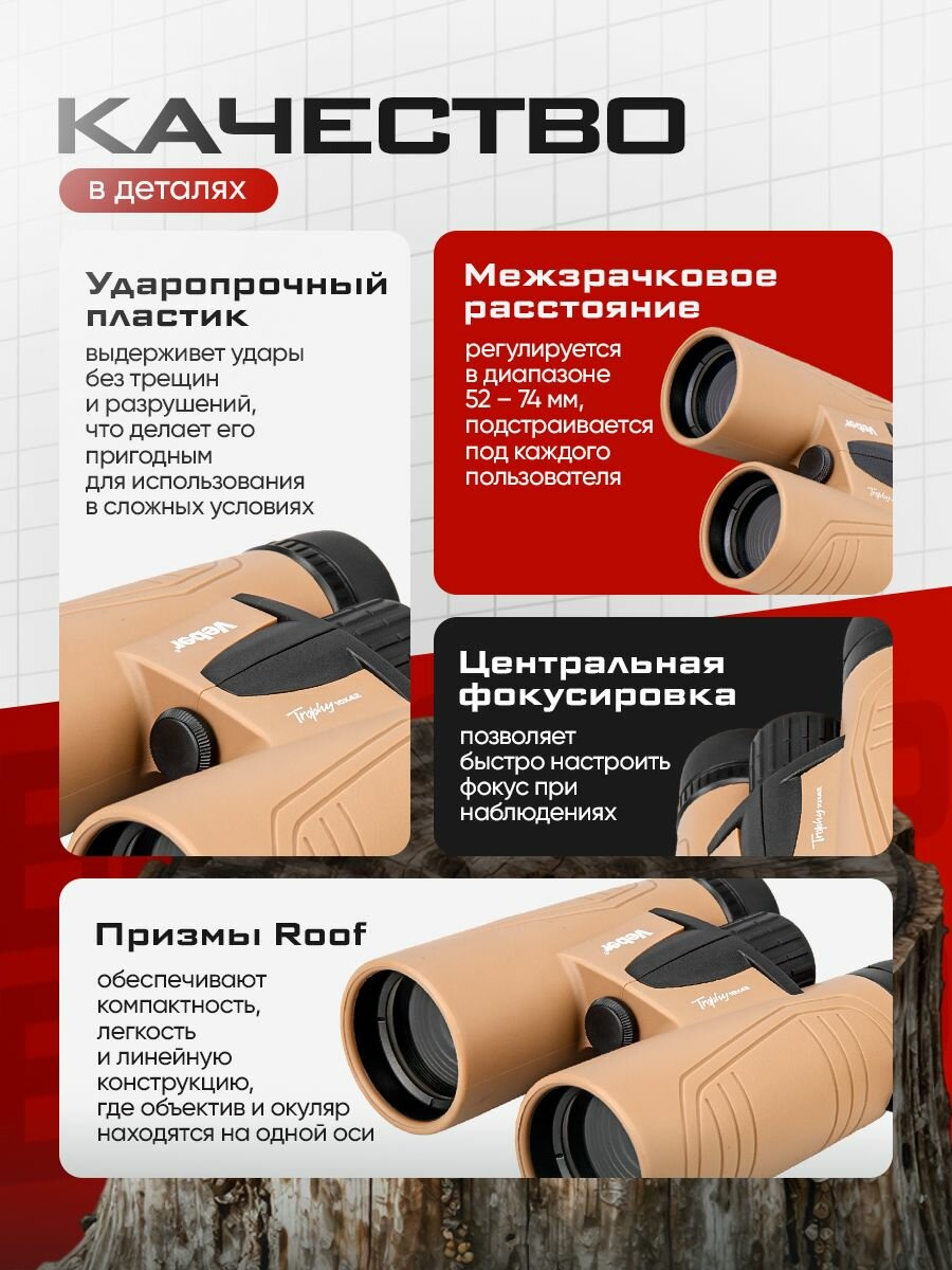 Бинокль Veber Trophy 8х42 — фото 1