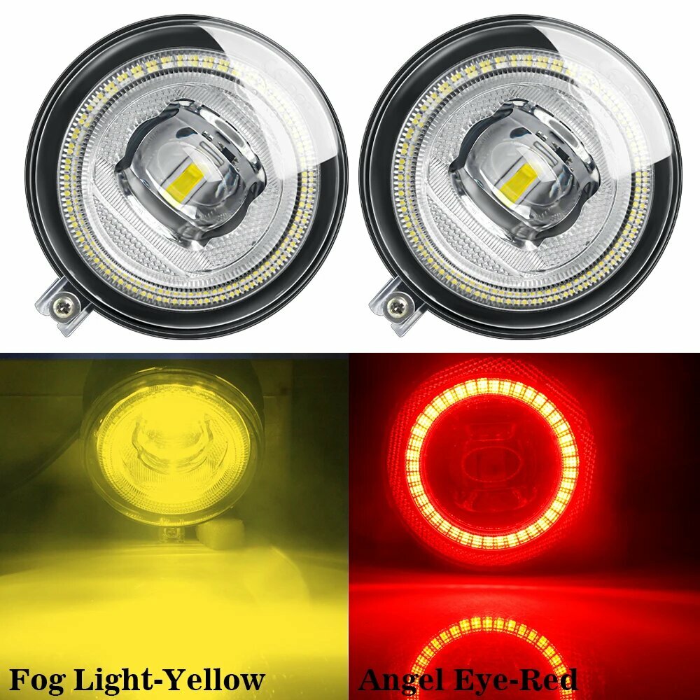 2 светодиодных противотуманных фар в сборе для Jeep Grand Cherokee 2005 2006 2007 Yellow and Red