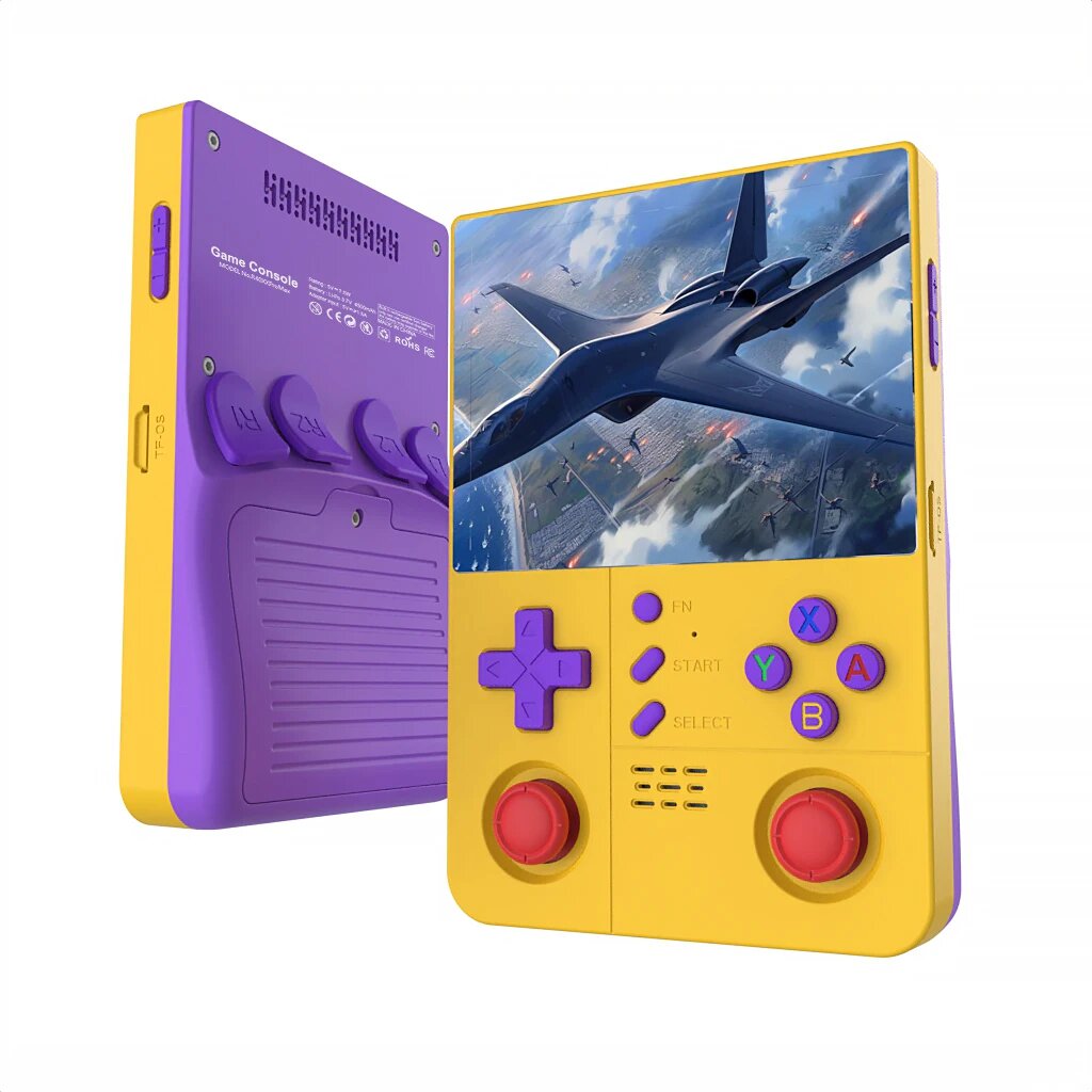 Портативная игровая консоль FUNKIDDY R40XX Pro Max, 64G (15K игр), Фиолетовый/Желтый