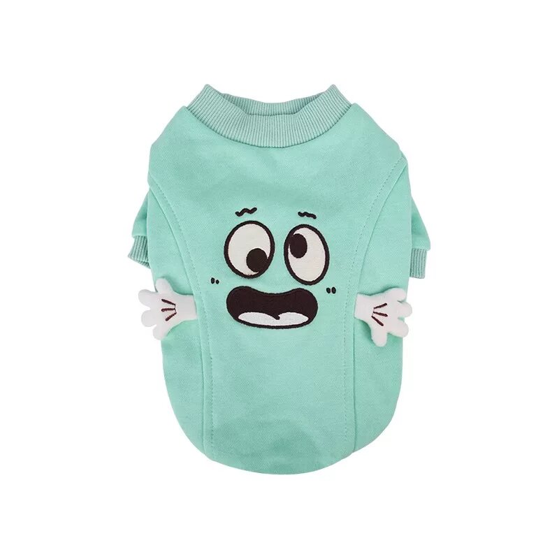 Свитшот Cheepet с забавным принтом для собак: осенне-зимняя коллекция для тедди, бишонов и маленьких пород зеленый_М.