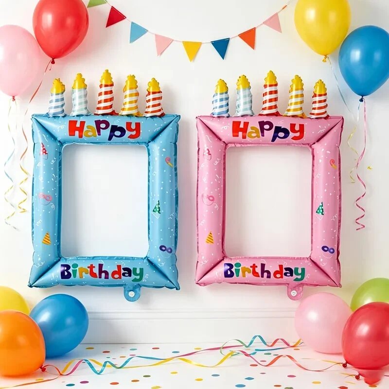 Фоторамка из фольги "Happy Birthday", 2шт