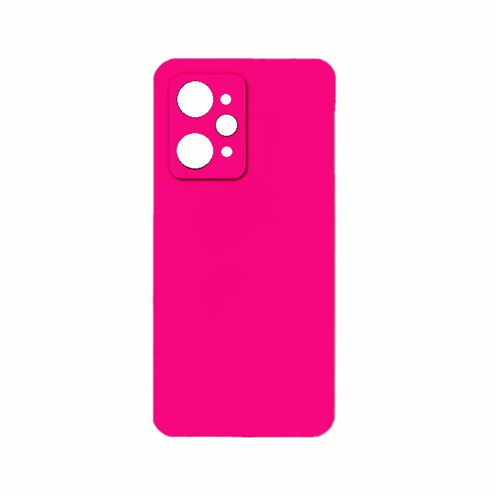 Чехол Silicone Cover с защитой камеры для Xiaomi Redmi 12 (фуксия)