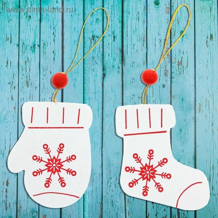 Елочная игрушка «Вязаный узор», микс